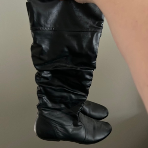 Shoes | Nice Slide On Black Boots That Come Right Below The Knee | Poshmark